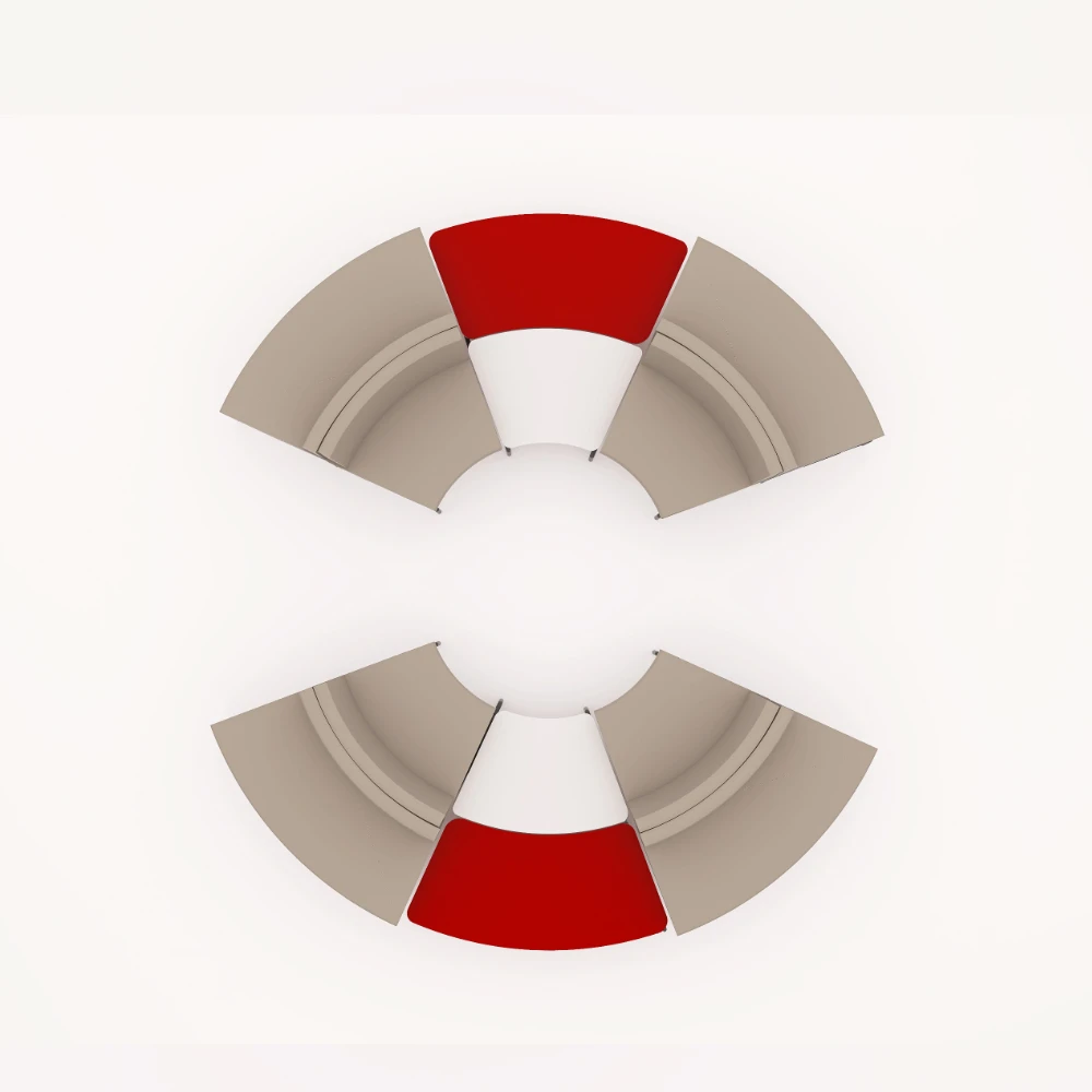 Módulo Mesa Curvo 45° Convexo Space | Funcional Mobiliário Corporativo